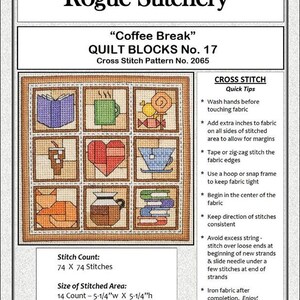 Coffee Break Quilt Blocks No. 17 Counted Cross Stitch Pattern - Etsy