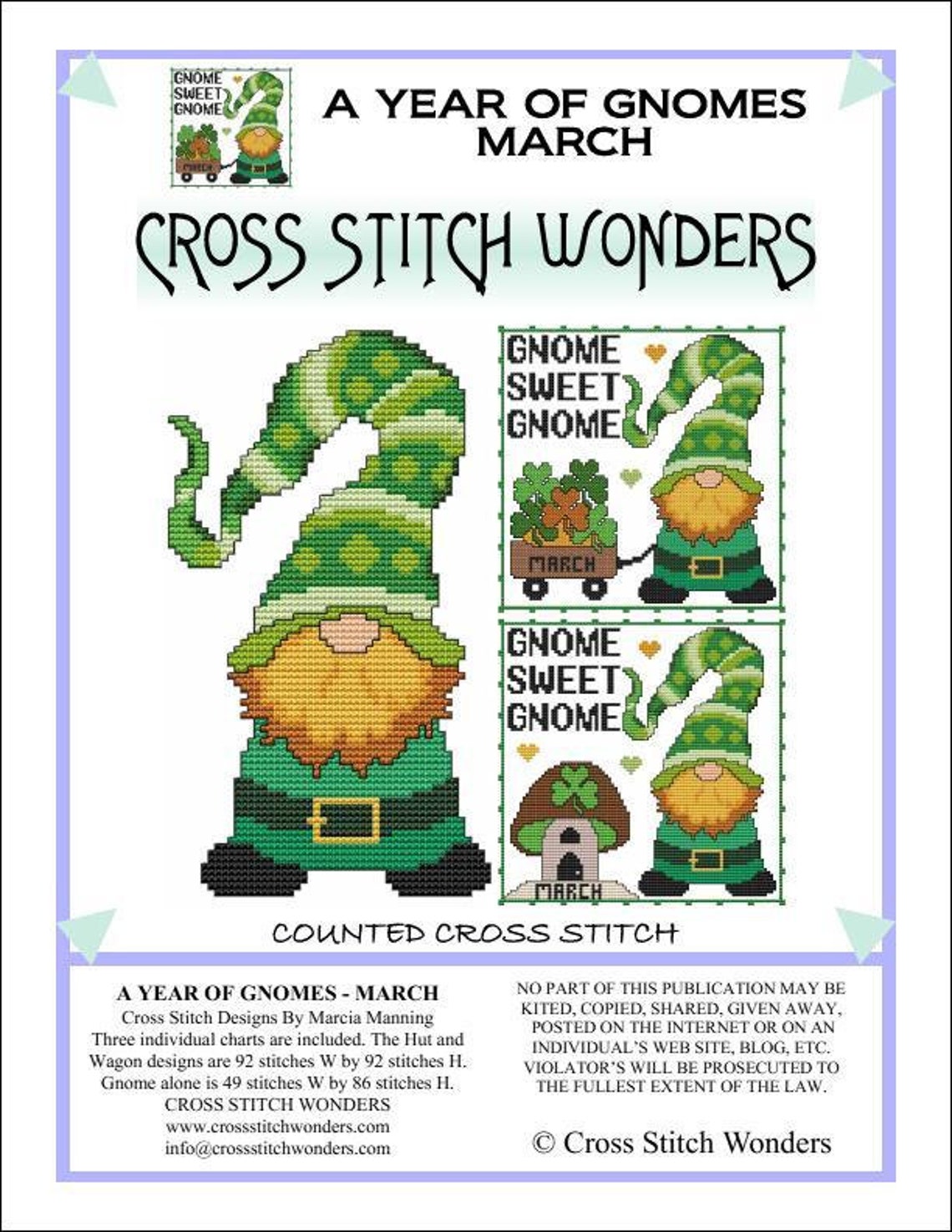 A Year of Gnomes March Counted Cross Stitch Pattern - Etsy