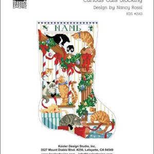 Curious Cats Stocking Counted Cross Stitch Pattern - Etsy