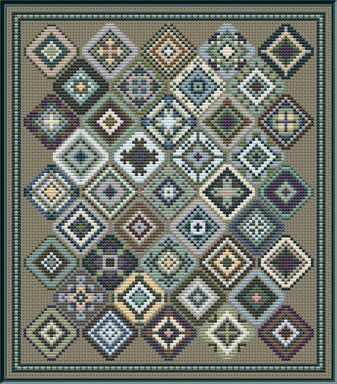 River Rock Counted Cross Stitch Pattern by Carolyn Manning - Etsy