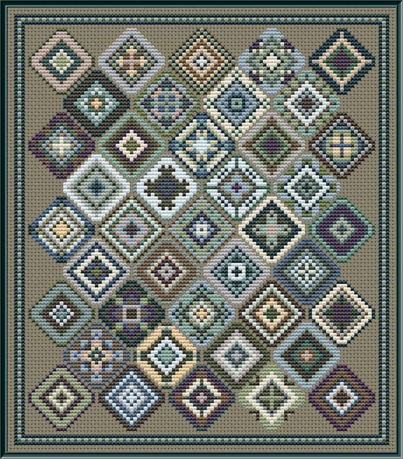 River Rock Counted Cross Stitch Pattern by Carolyn Manning - Etsy