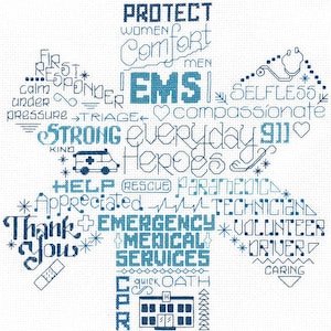 Let's Appreciate EMS Counted Cross Stitch Pattern - Etsy
