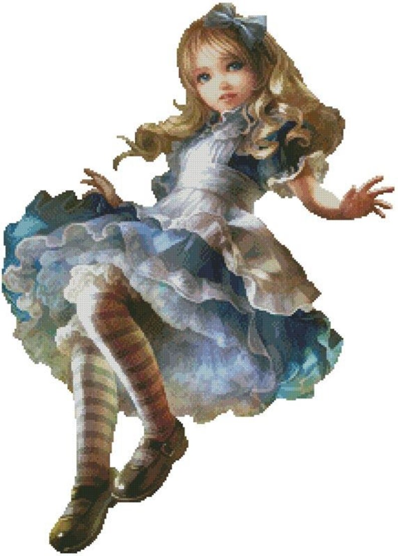 Floating Alice Counted Cross Stitch Pattern Choice of 4 Sizes/styles - Etsy