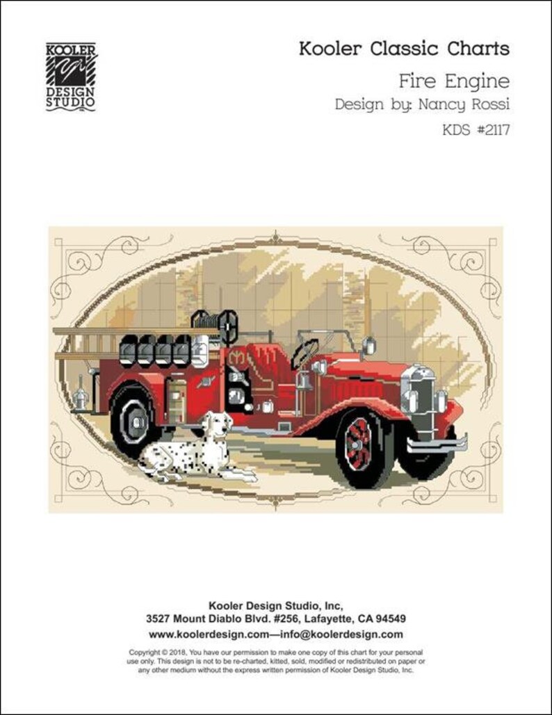 Fire Engine Counted Cross Stitch Pattern - Etsy