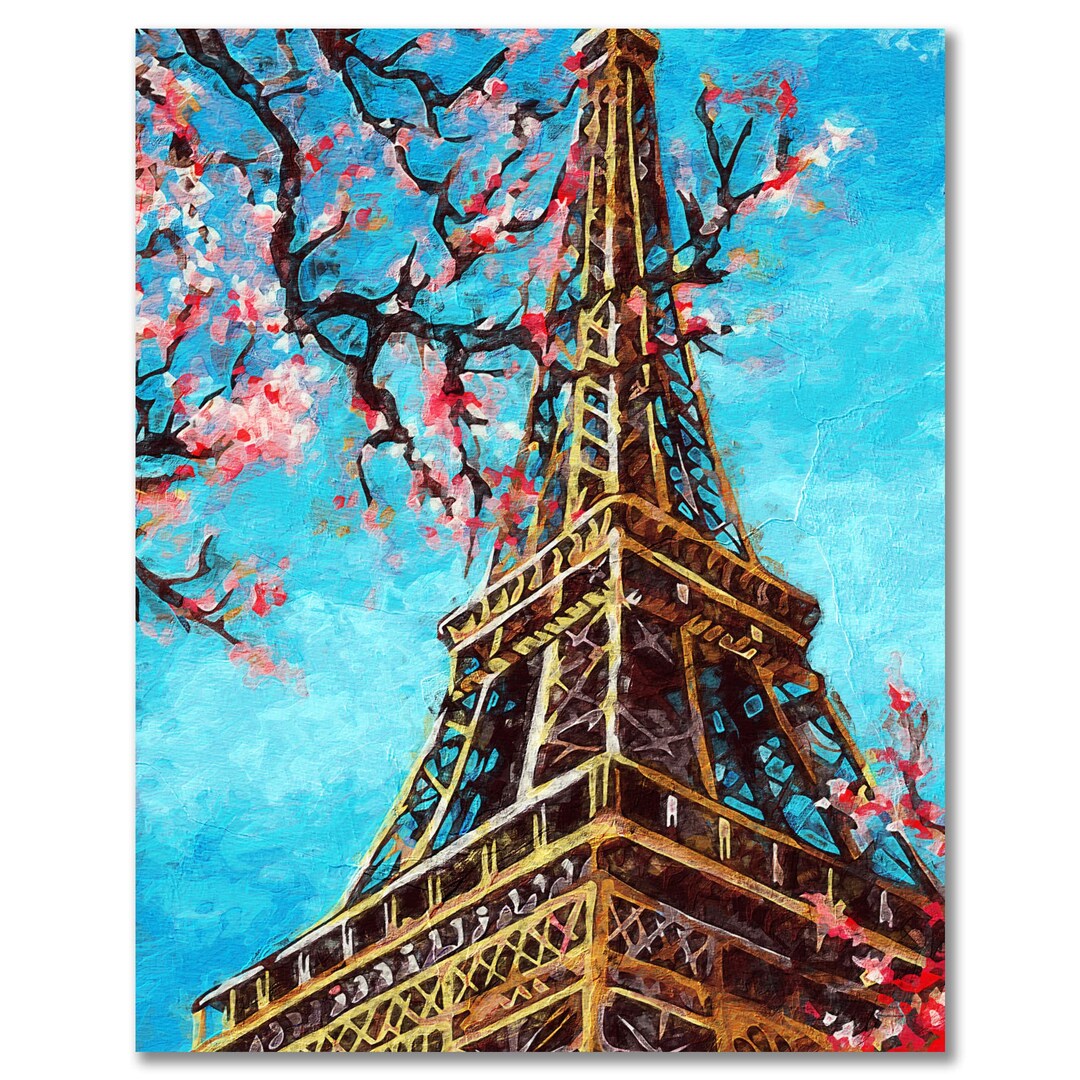 Paint by Numbers Kit-eiffel Tower Under the Blue Sky DIY - Etsy
