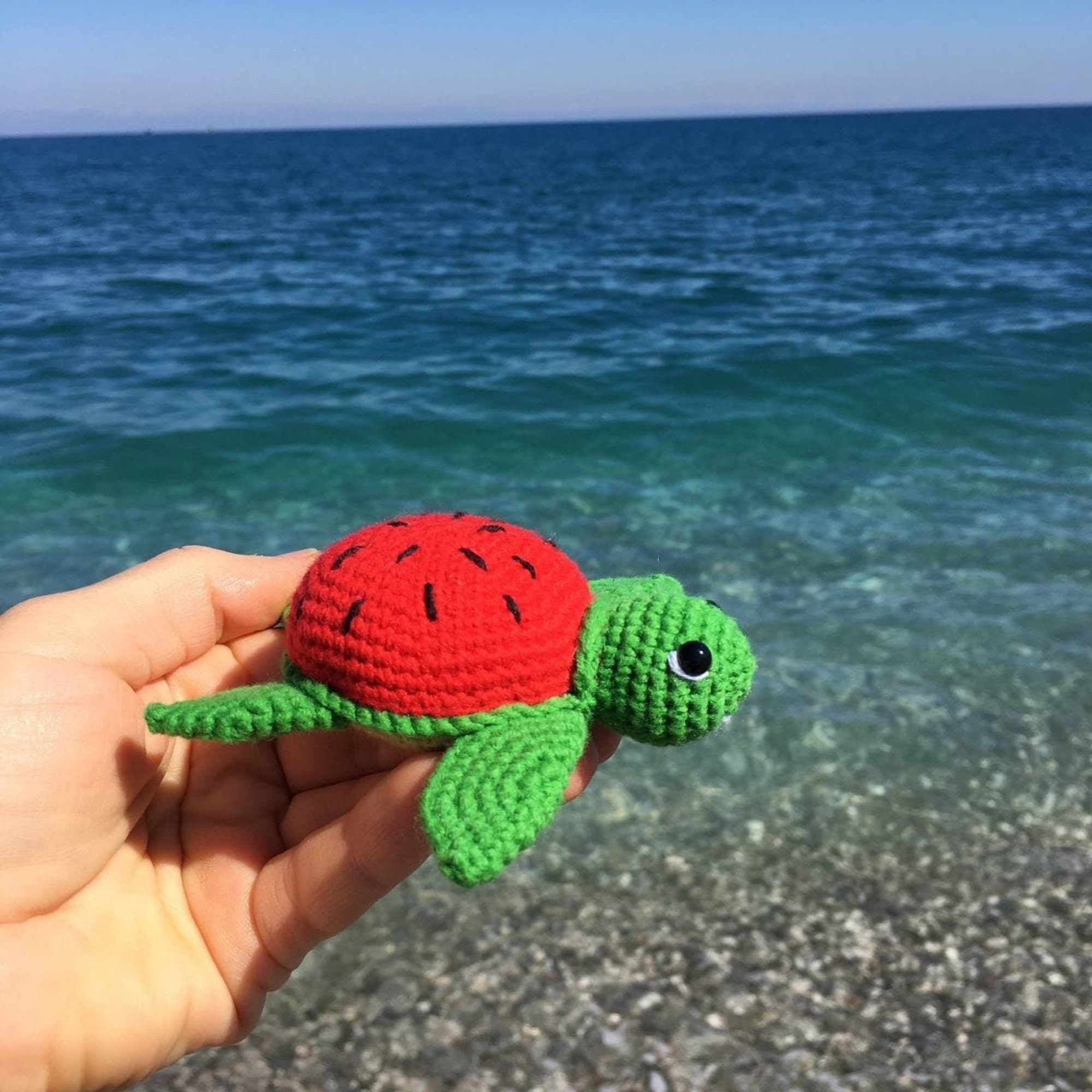 Crochet Watermelon Sea Turtle Pattern, Amigurumi Animal (PDF Pattern ...