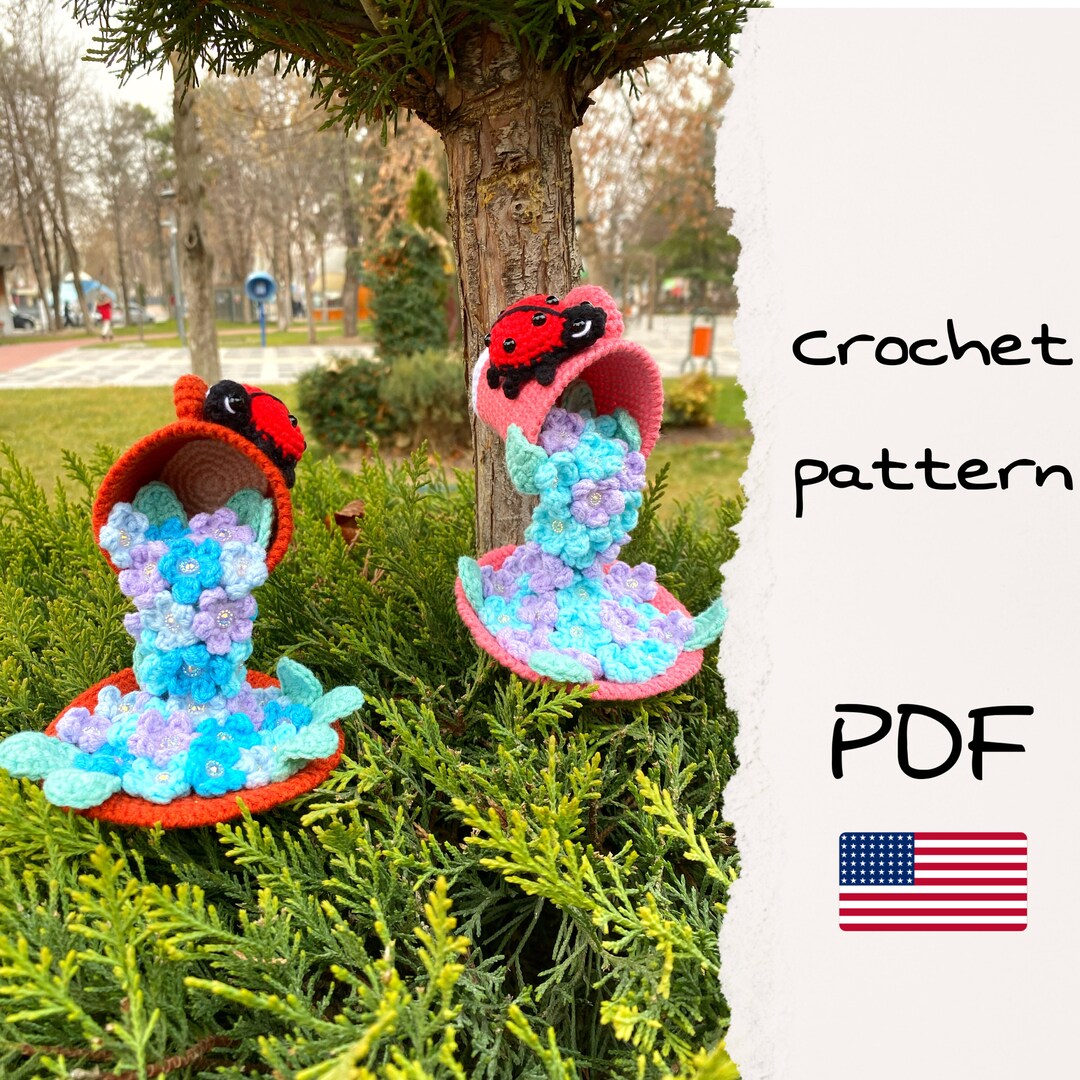Crochet Flower Cup Pattern: Floral Arrangement (PDF Pattern) - Etsy