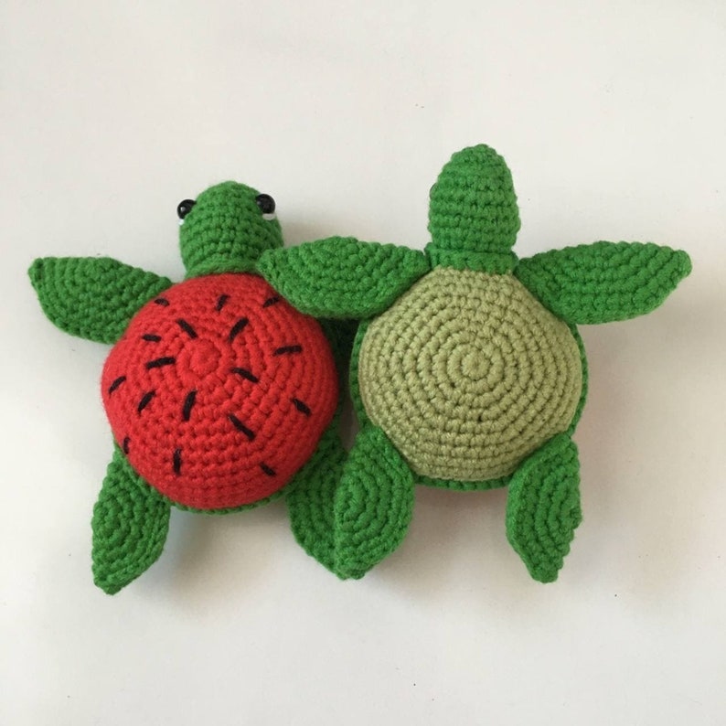 Crochet Pattern Watermelon Sea Turtle Amigurumi Turtle | Etsy