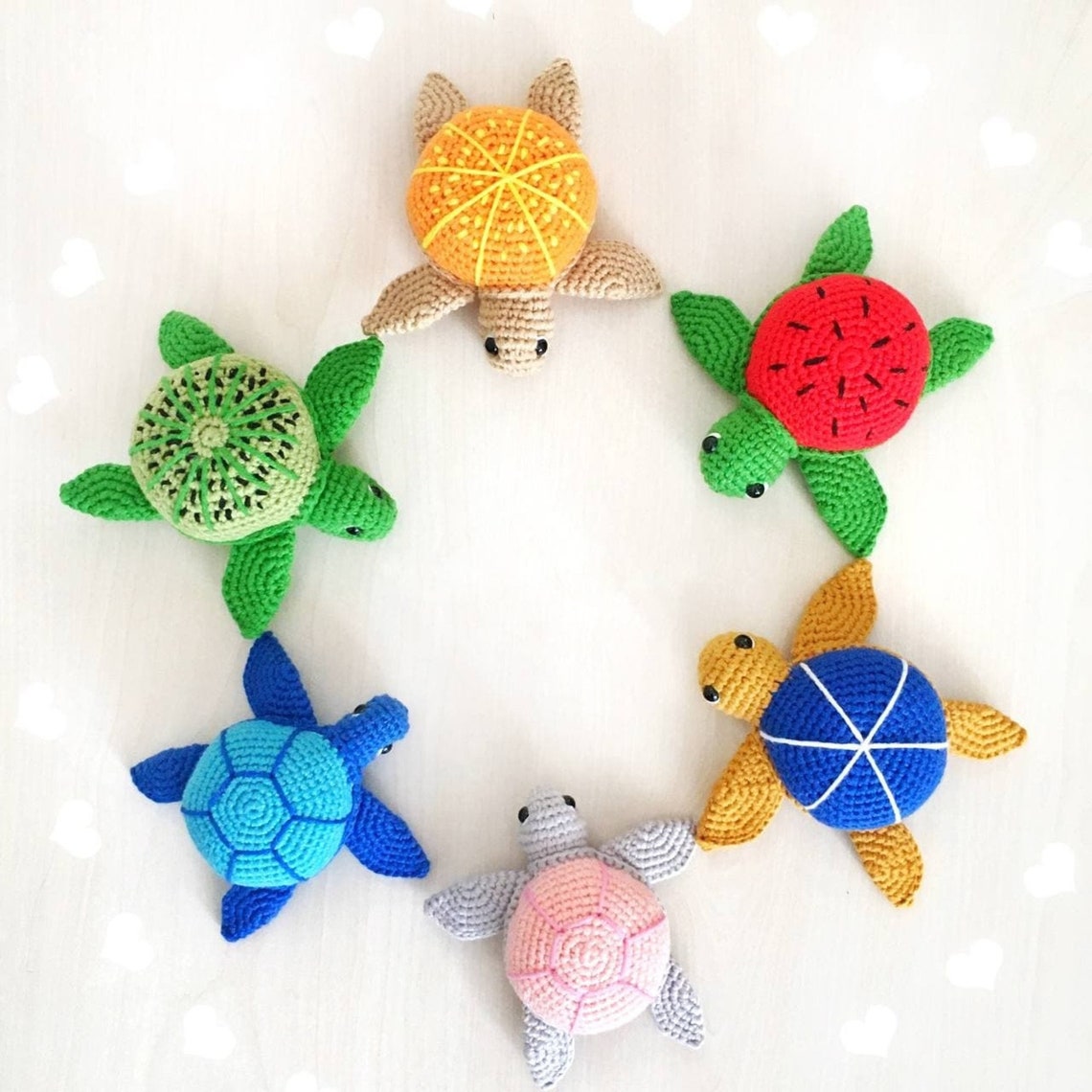 Crochet Pattern Watermelon Sea Turtle Amigurumi Turtle - Etsy