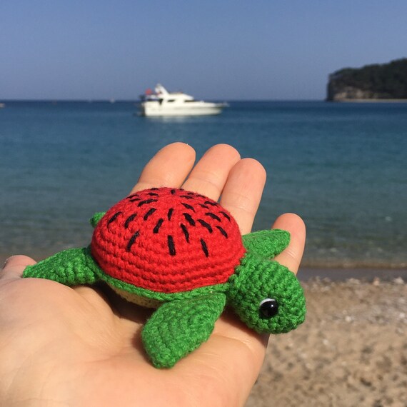 Crochet Pattern Watermelon Sea Turtle Amigurumi Turtle | Etsy
