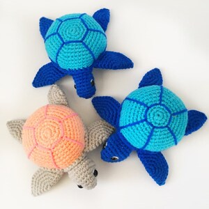 Crochet Pattern Blue Sea Turtle, Turtle Amigurumi, Baby Turtle Pattern ...