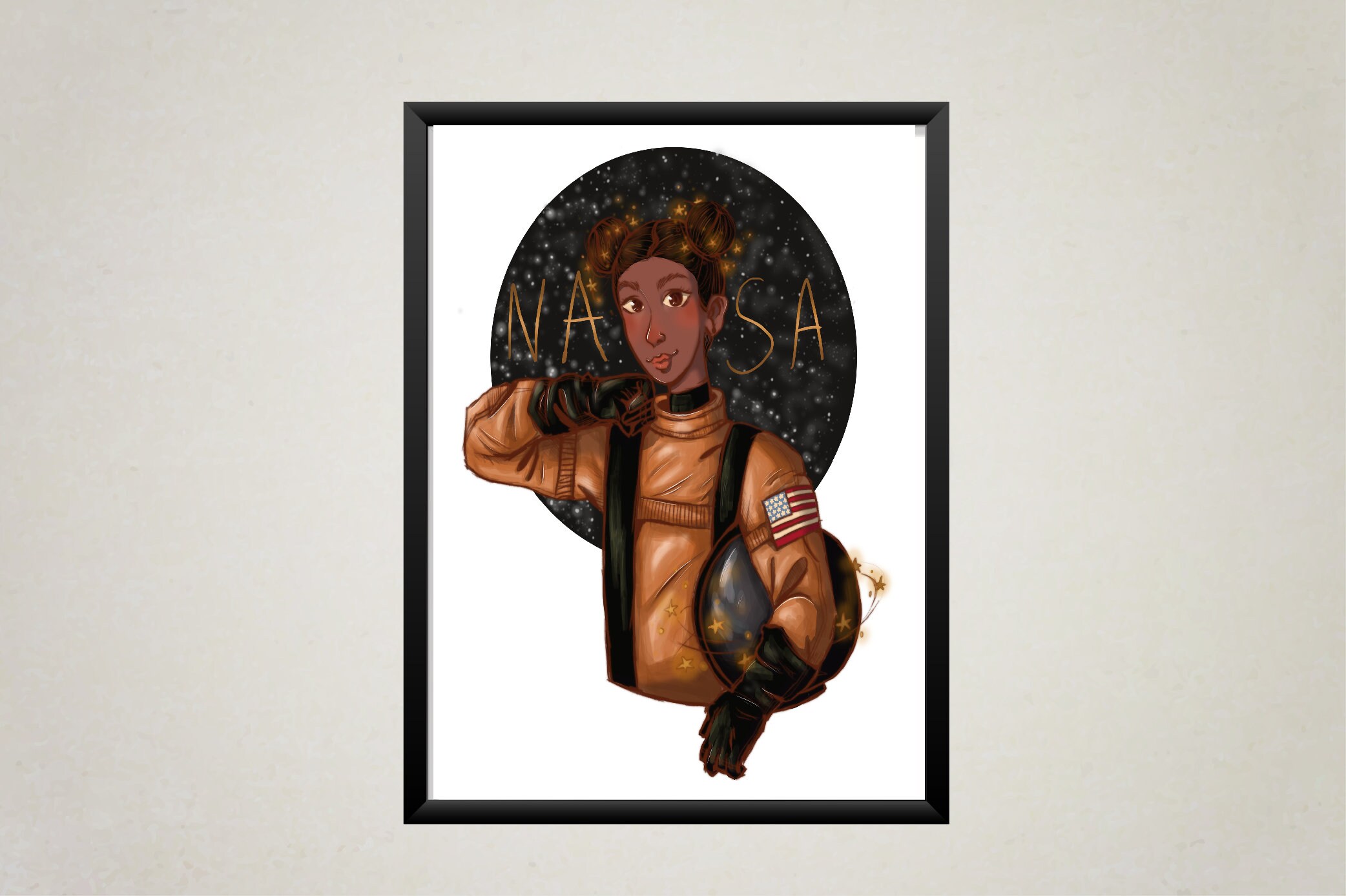 NASA Girl Wall Art SPACE Print ASTRONAUT Art Prints Poster - Etsy Sweden