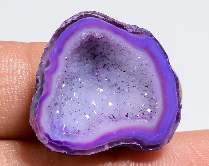 Purple Agate Geode Druzy: Natural Loose Gemstone (20 Ct, 22x21x9 Mm) - Etsy