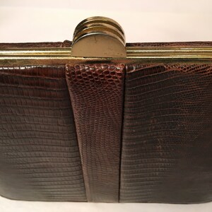 Genuine Lizard Purse With MCM Brass Clasp and Frame, 1950's Great ...
