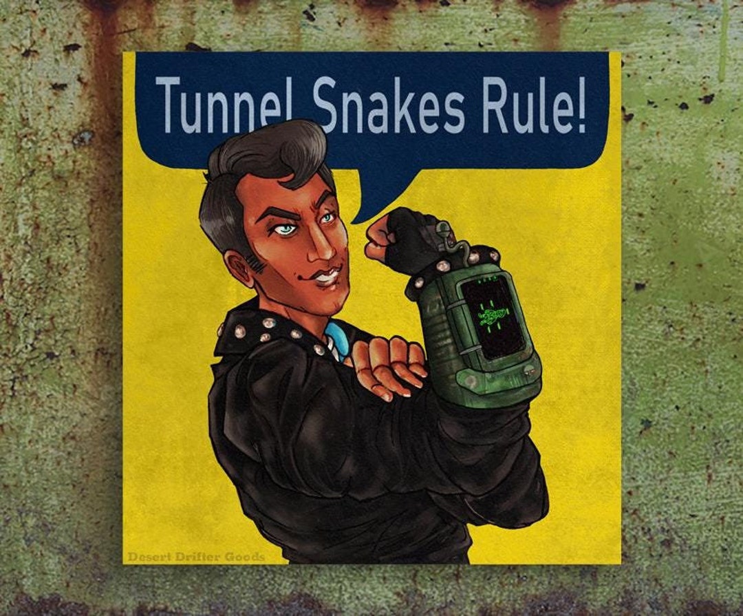 Butch Deloria Tunnel Snakes Rule Fallout 3 Parody Wall Art Print Unofficial Fanmade - Etsy