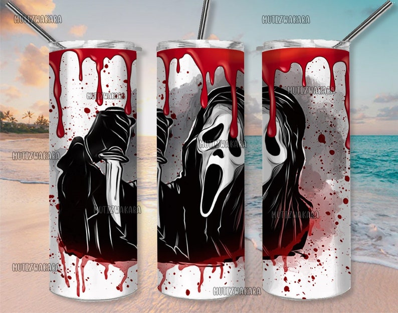 Ghostface Scream Blood Drip Tumbler Wrap Png Horror 20oz - Etsy Canada