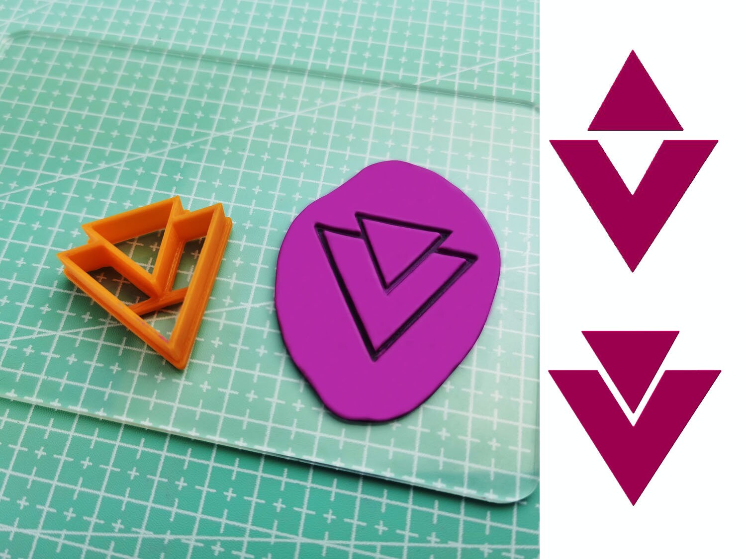 Unique Triangle Shape Polymer Clay Cutters 3D Printed Polymer | Etsy