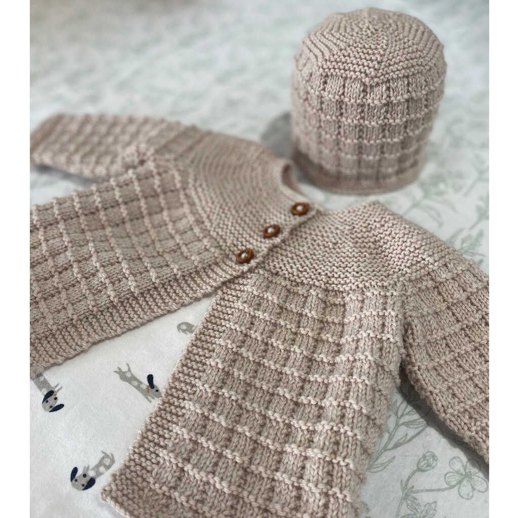 Knitting Pattern Garter Yoke Cardigan Set PDF Instant Digital Download ...