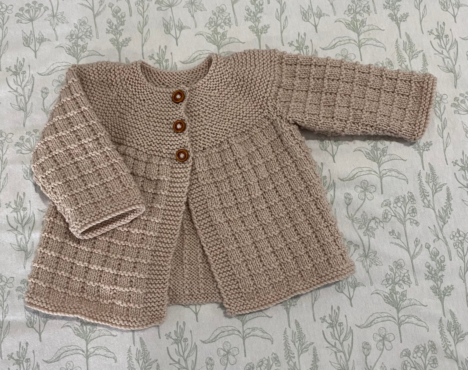 Knitting Pattern Garter Yoke Cardigan Set PDF Instant Digital Download ...
