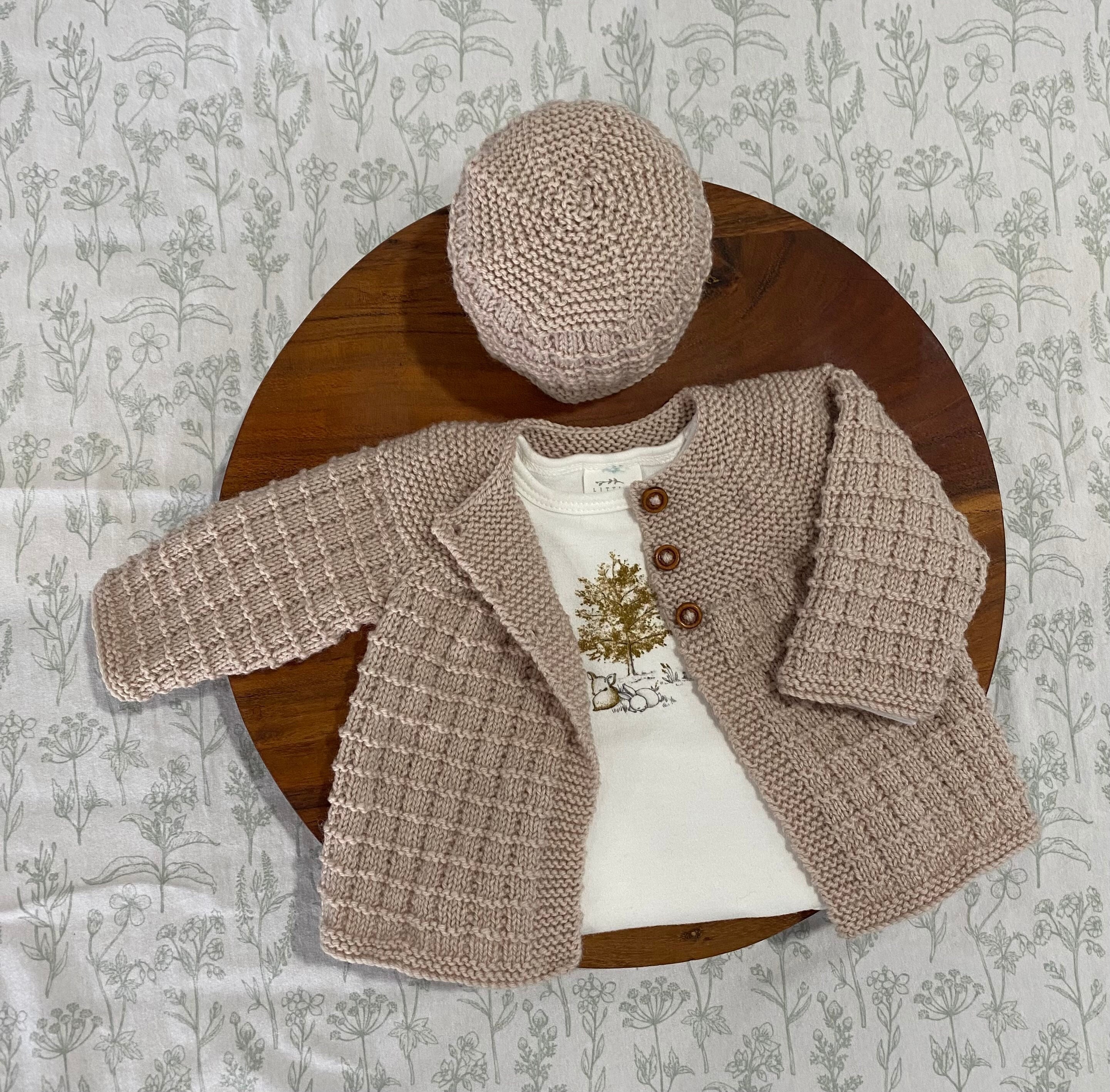 Knitting Pattern Garter Yoke Cardigan Set PDF Instant Digital Download ...