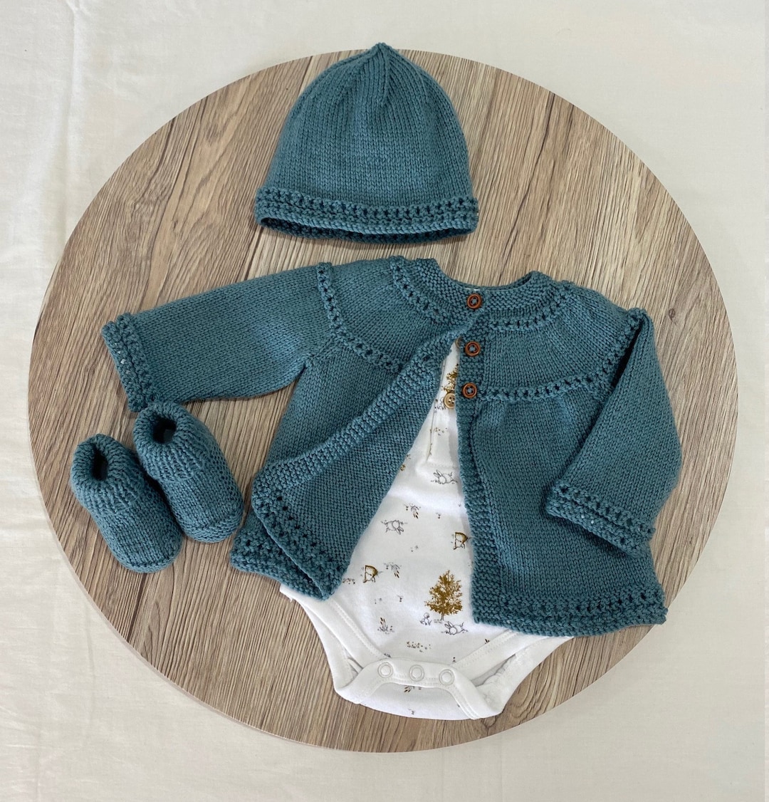 Knitting Pattern Eyelet Cardigan Set PDF Instant Digital Download ...