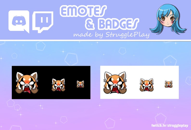 Retsuko I Red Panda I Emote Set I Twitch - Etsy