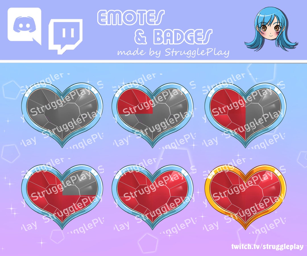 Heart Container Badge Set - Etsy