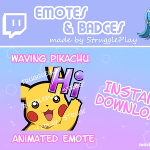 Animated Emote I Pikachu Waving hi I Pokemon I Twitch - Etsy