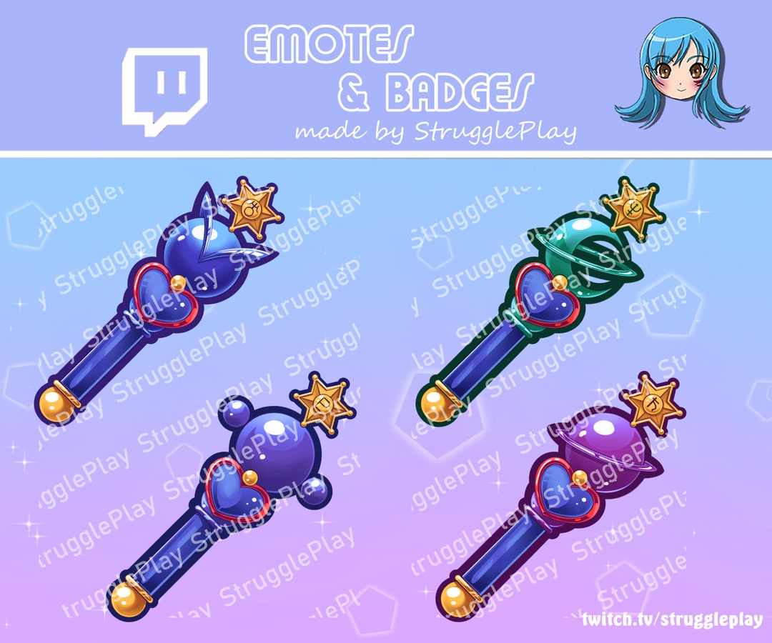 Twitch Emotes I Magical Girl I Transformation Wands I Set C - Etsy