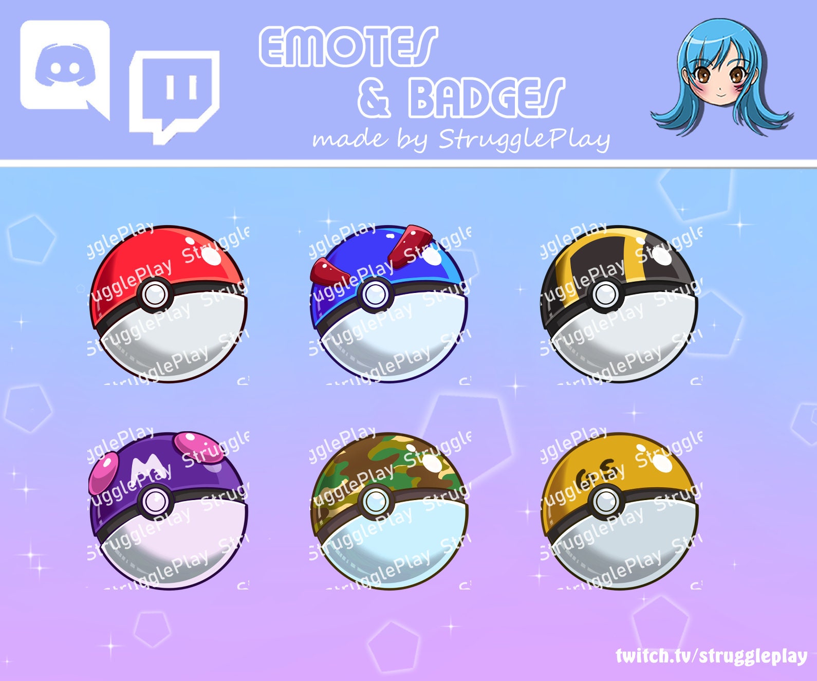 Pokeball Emote Set "kanto" I Pokemon I Twitch - Etsy