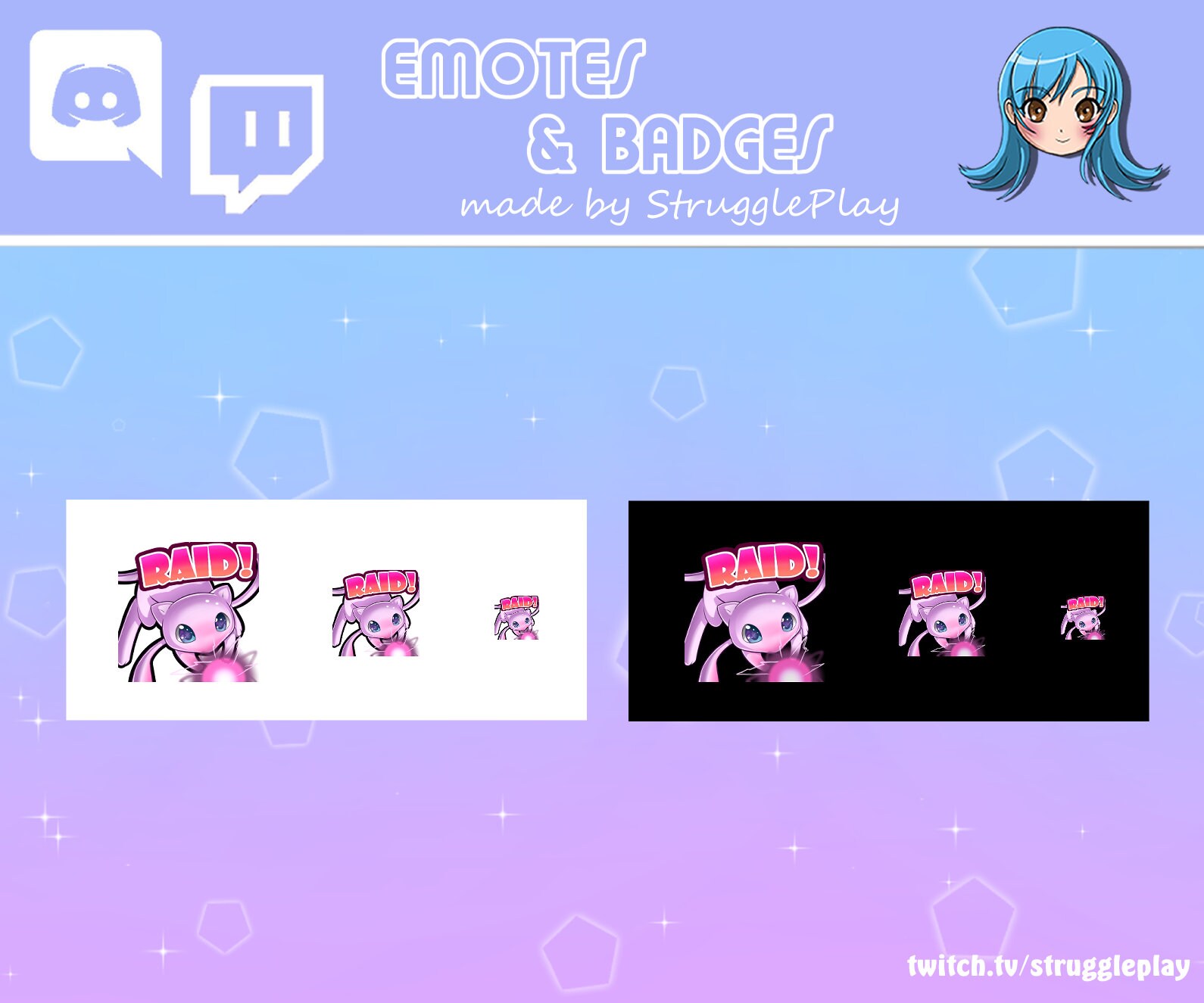 Mew Emote Set I Pokemon I Twitch I Cute - Etsy