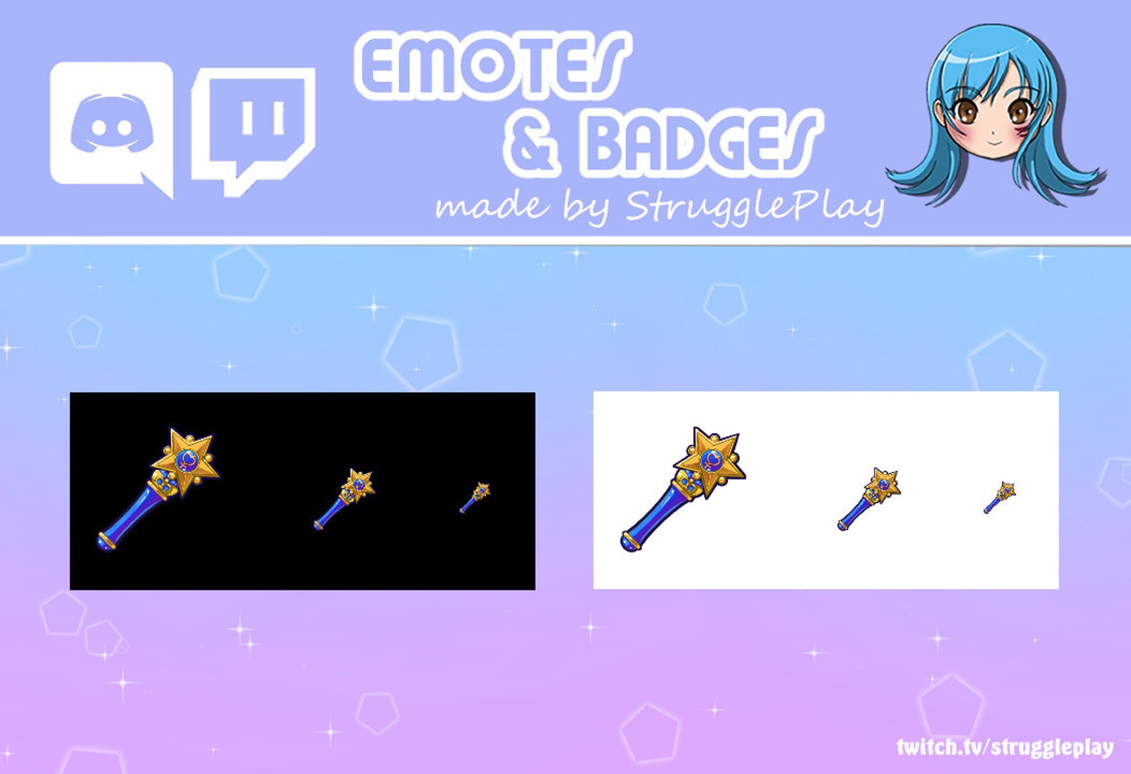 Twitch Emotes I Magical Girl I Transformation Wands I Set B - Etsy