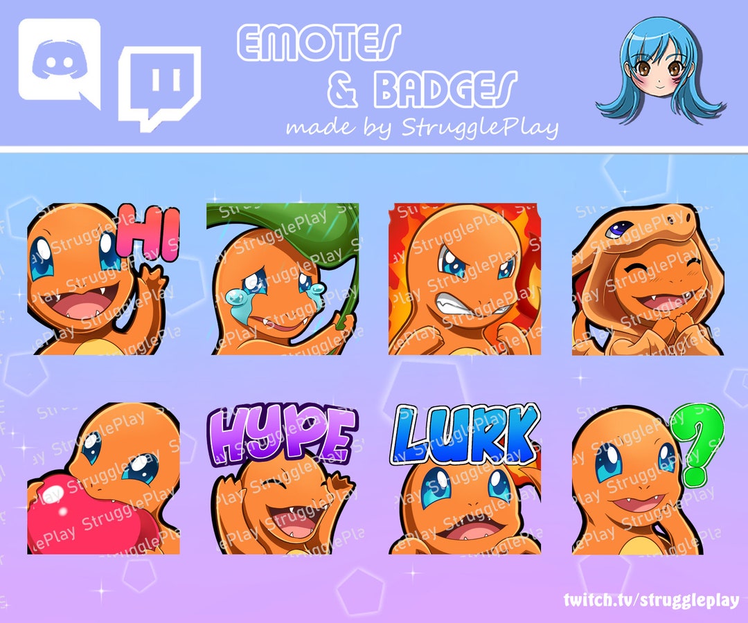 Pokemon Charmander Emote Set - Etsy