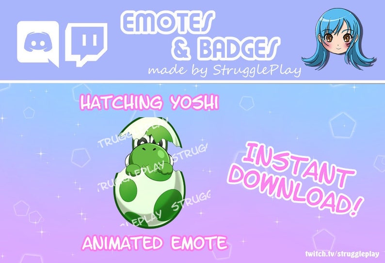 Animated Emote I Hatching Yoshi I Green - Etsy