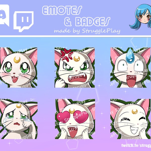 Sailor Moon Artemis Emotes - Etsy