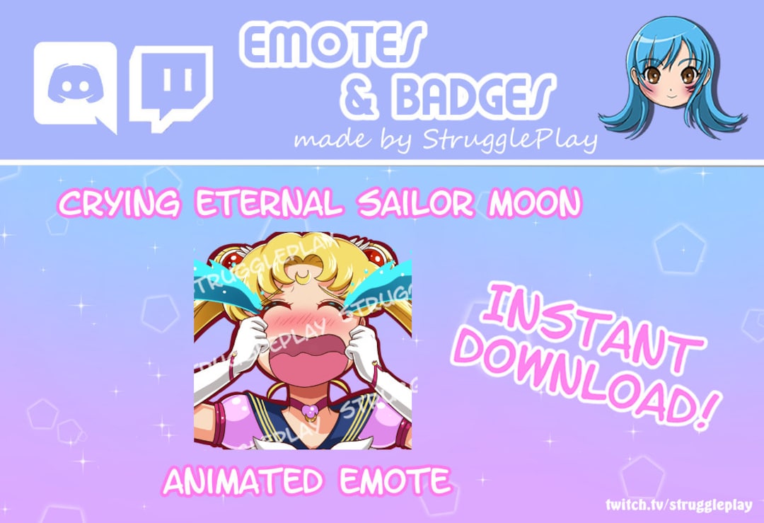 Animated Sailor Moon Eternal Emote I Crying - Etsy