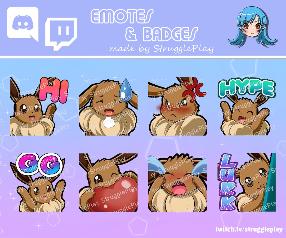 Pokemon Eevee Emote Set - Etsy