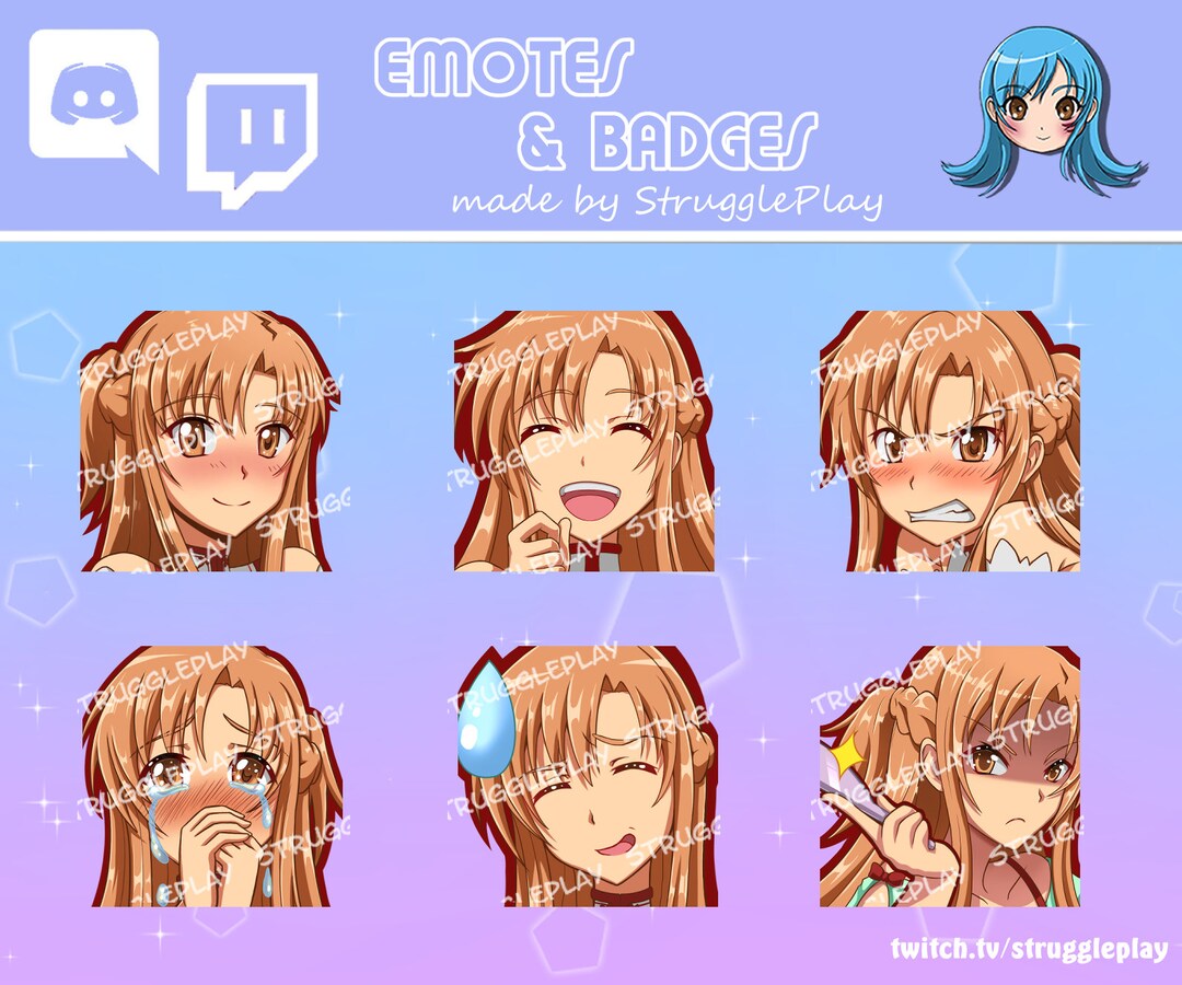 Anime Girl I Emotes I Waifu I Strawberry Blonde - Etsy