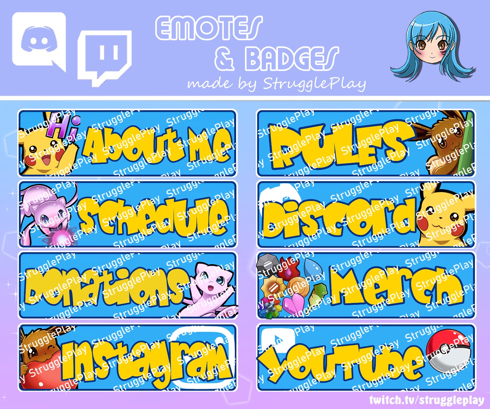 Pokemon Twitch Panels - Etsy