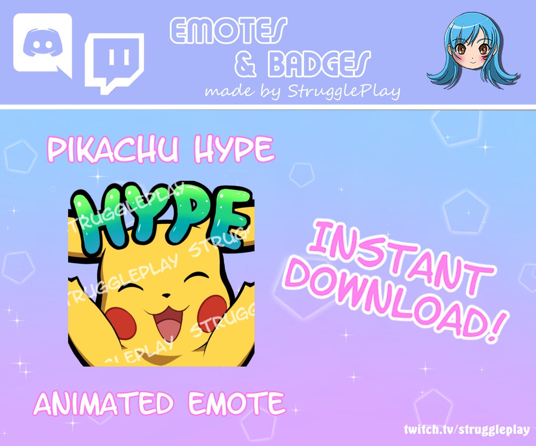 Animated Emote I Pikachu Hype I Pokemon I Twitch - Etsy