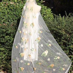 Yellow Sunflowers Wedding Veil,wildflower Veil,colours Floral ...