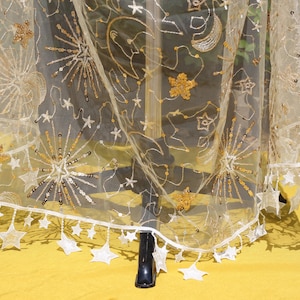 Bridal Cape Stars,moon Cape,celestial Wedding Cape,sequins Wedding Cape ...