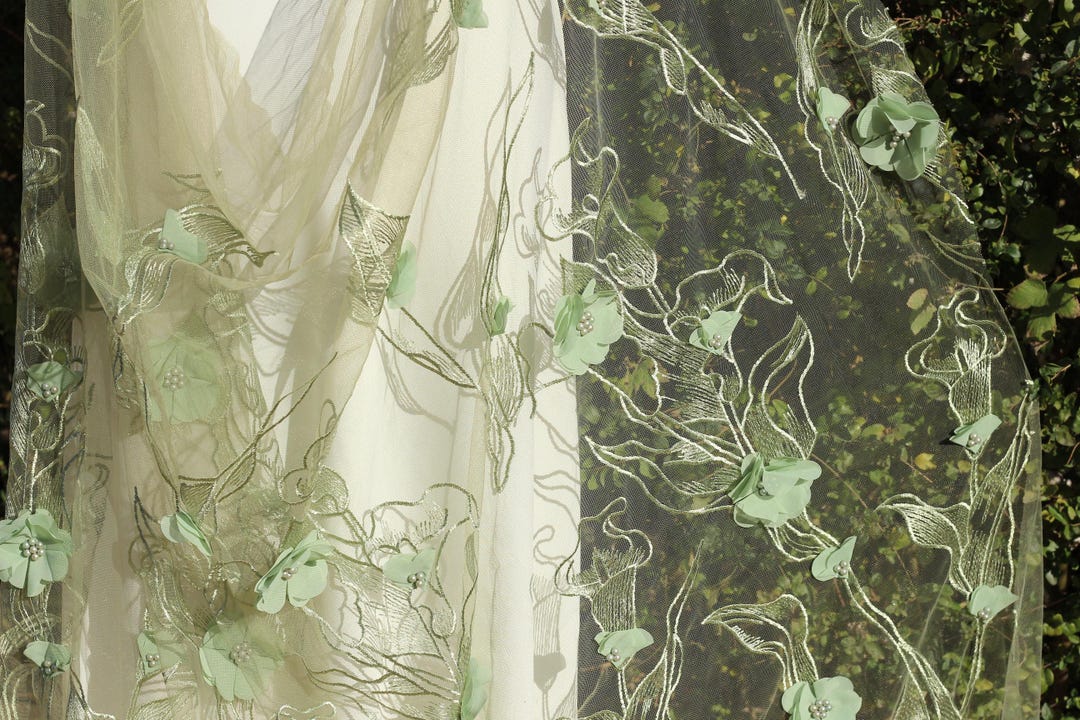 Floral Embroidered Tulle Wedding Cape, 3D Flower Bridal Veil - Etsy