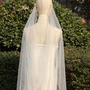 Pearl Draped Wedding Veil, Boho Bridal Hair Piece - Etsy