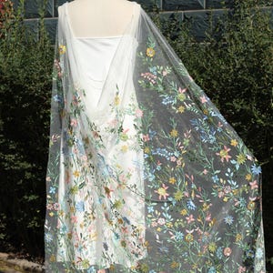 Floral Embroidered Bridal Cape, 3D Flower Wedding Cloak - Etsy