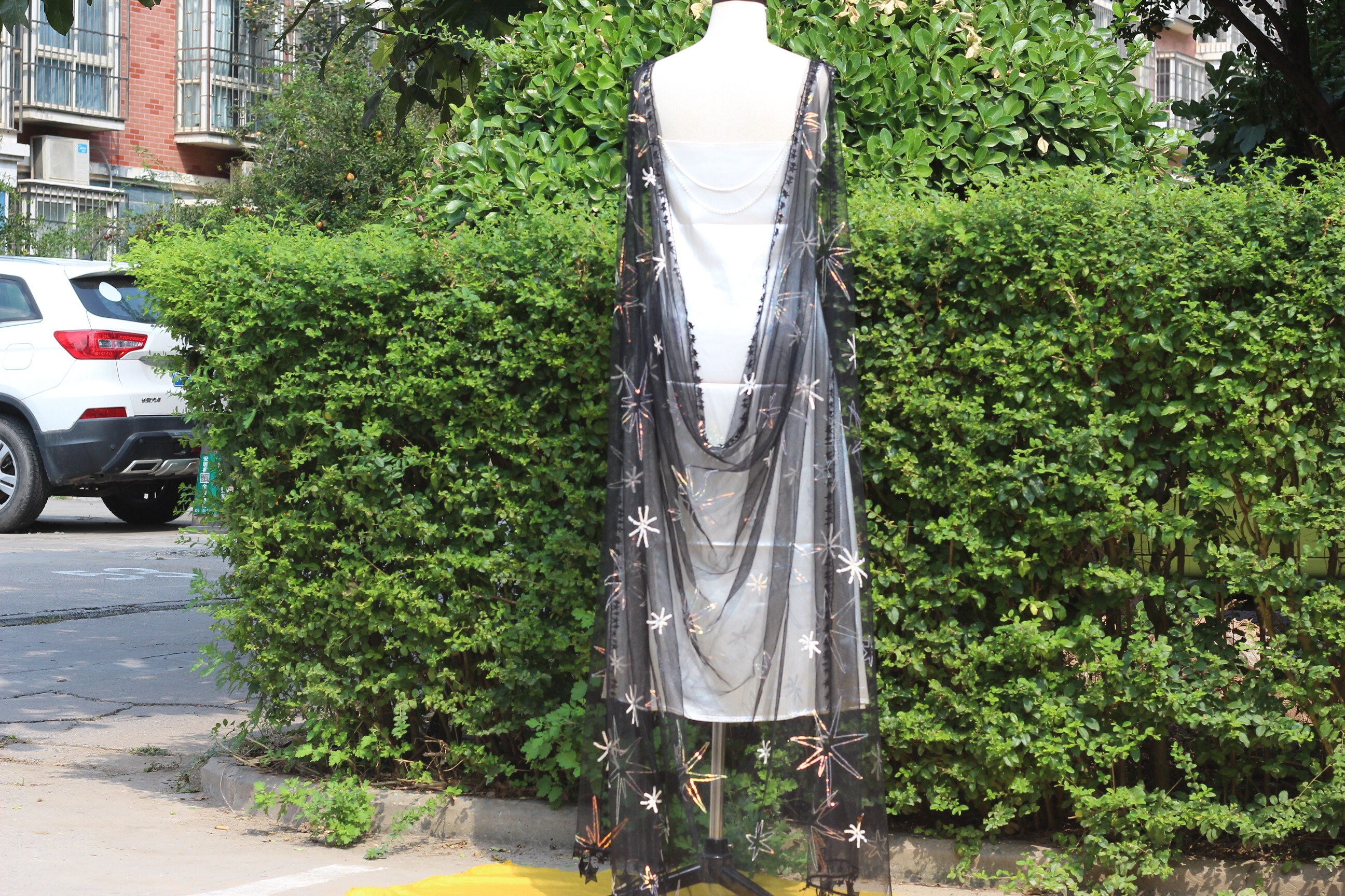 Black Cape Veil,celestial Wedding Cape,glitter Star Cape Veil,sequins ...