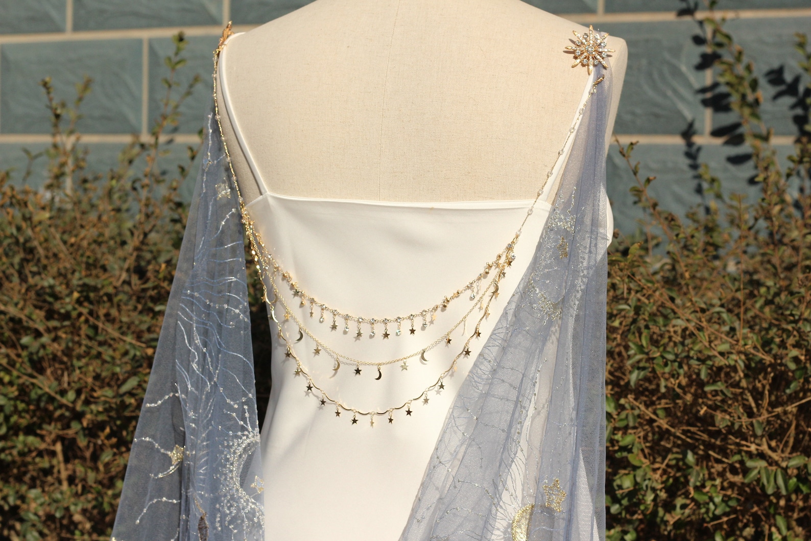 Blue Celestial Cape,celestial Bridal Cape,celestial Cloak,star Cape ...