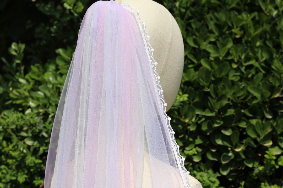 Colorful Wedding Veil,rainbow Wedding Veil,short Rainbow Veil,unique ...