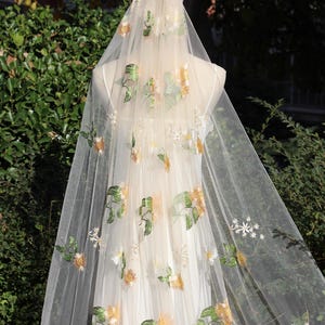 Yellow Sunflowers Wedding Veil,wildflower Veil,colours Floral ...