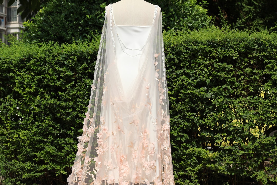 Pink Wildflower Cape,3d Floral Embroidered Cape,embroidery 3D Flower ...